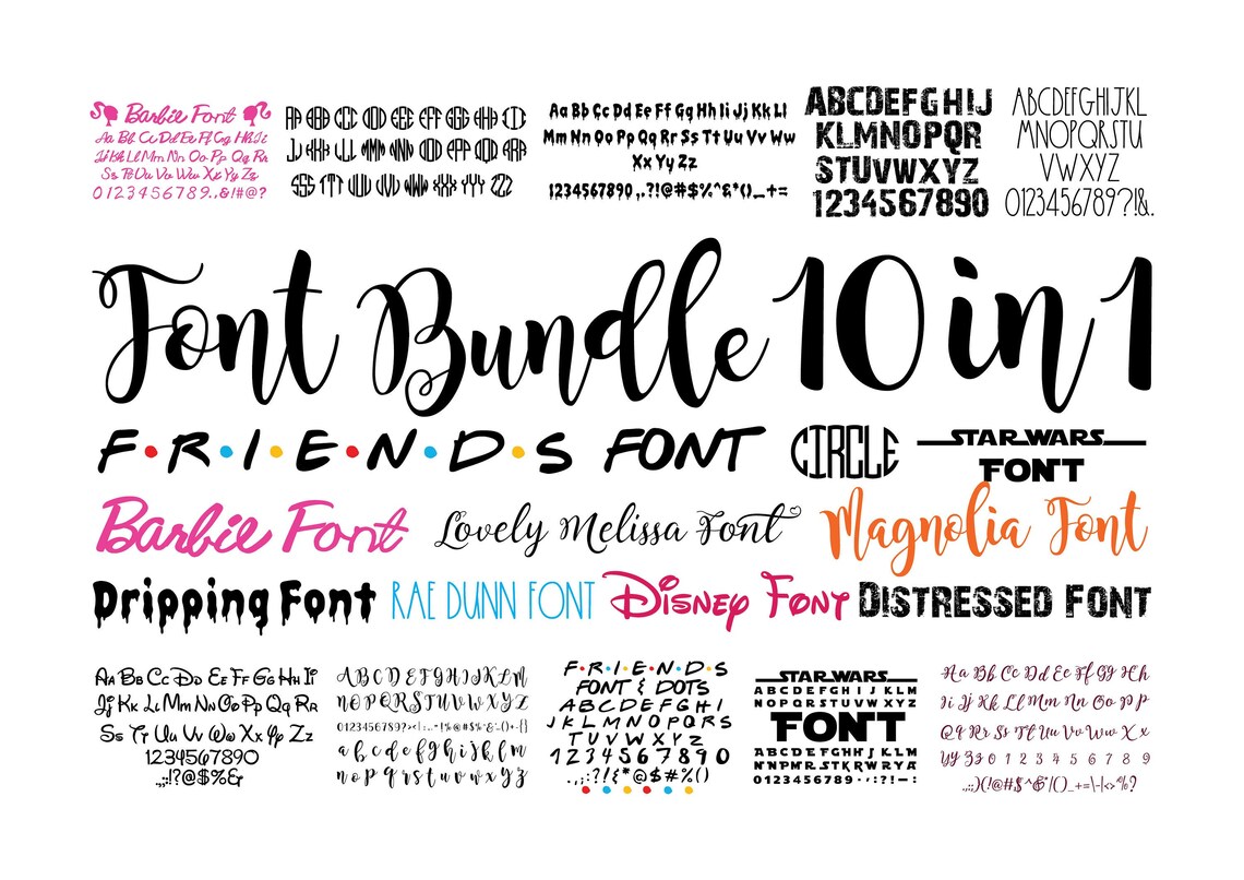 FONT SVG BUNDLE Instant Download Alphabet Svg Digital - Etsy Canada