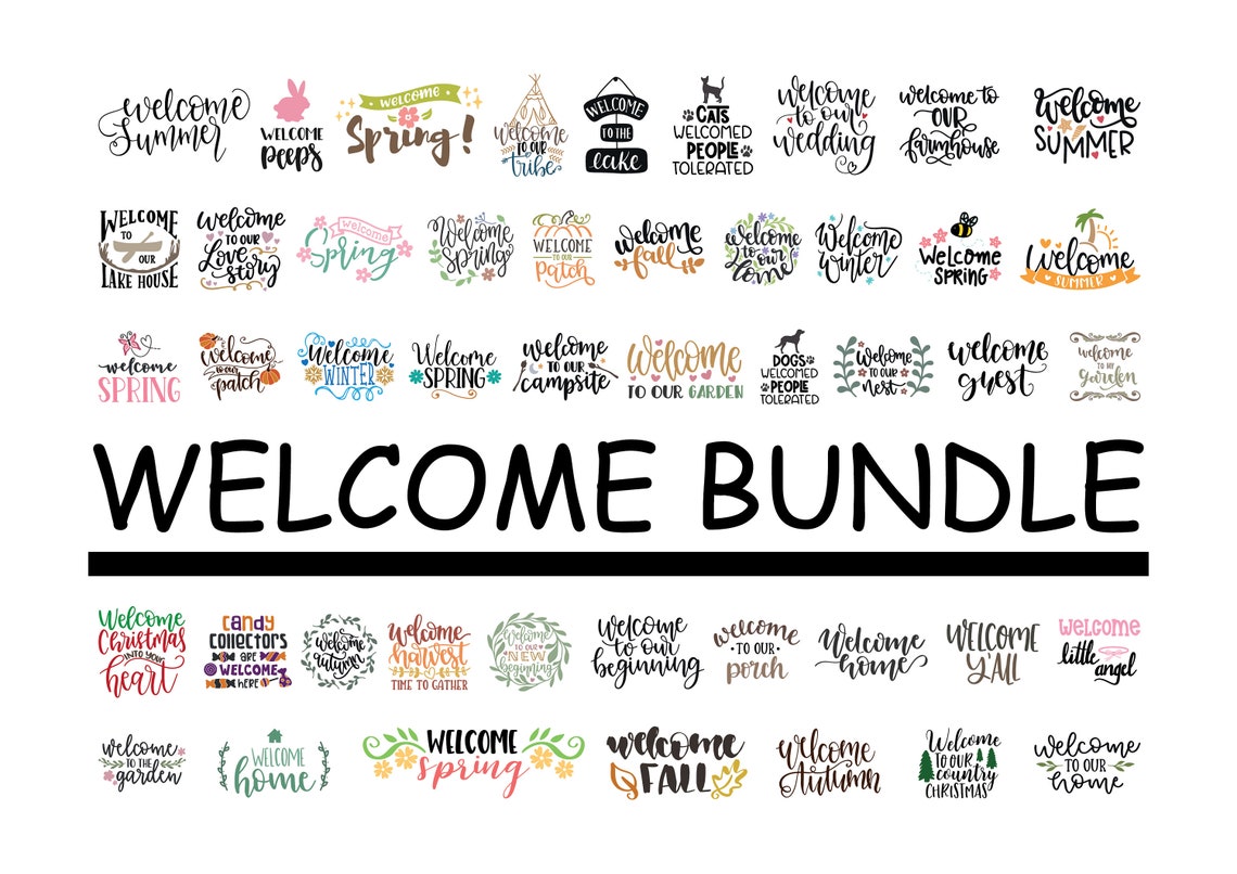 WELCOME SVG Bundle Welcome SVG Welcome Clipart Welcome - Etsy