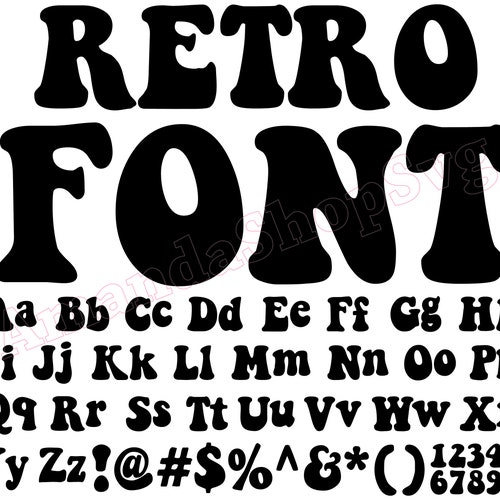 RETRO FONT SVG Vintage Letters Svg Retro Clipart Retro - Etsy