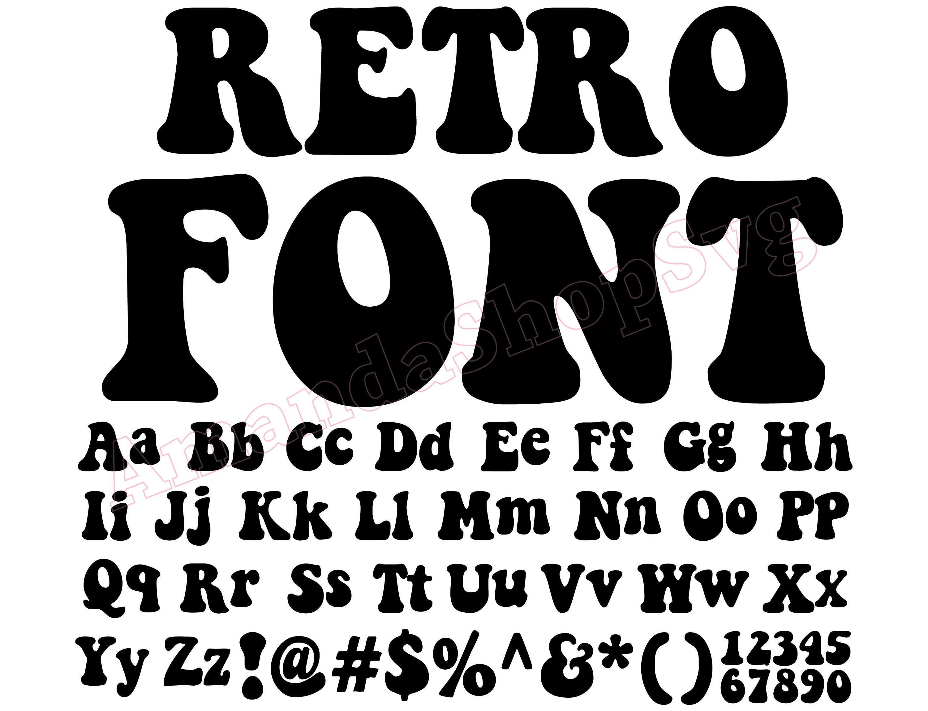 Retro Font Svg Vintage Letters Svg Retro Clipart Retro Etsy