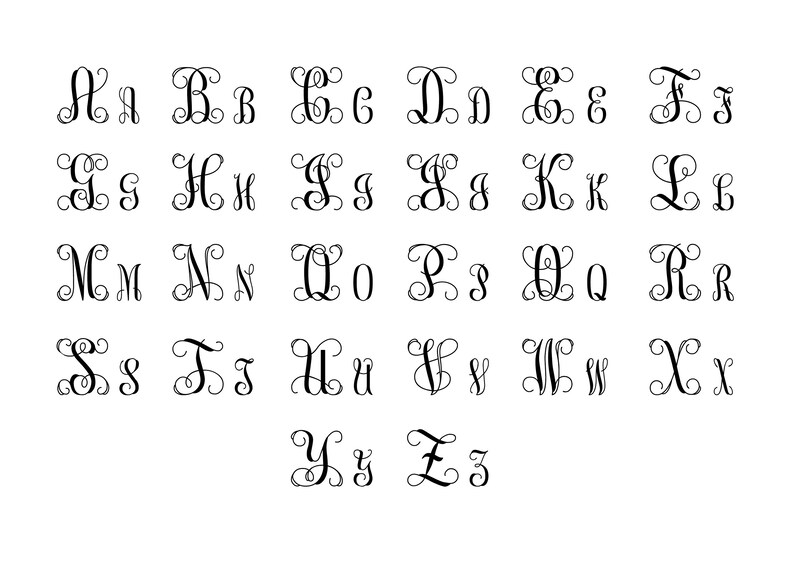 VINE MONOGRAM SVG Vine Alphabet Svg Vine Font Svg Fancy - Etsy