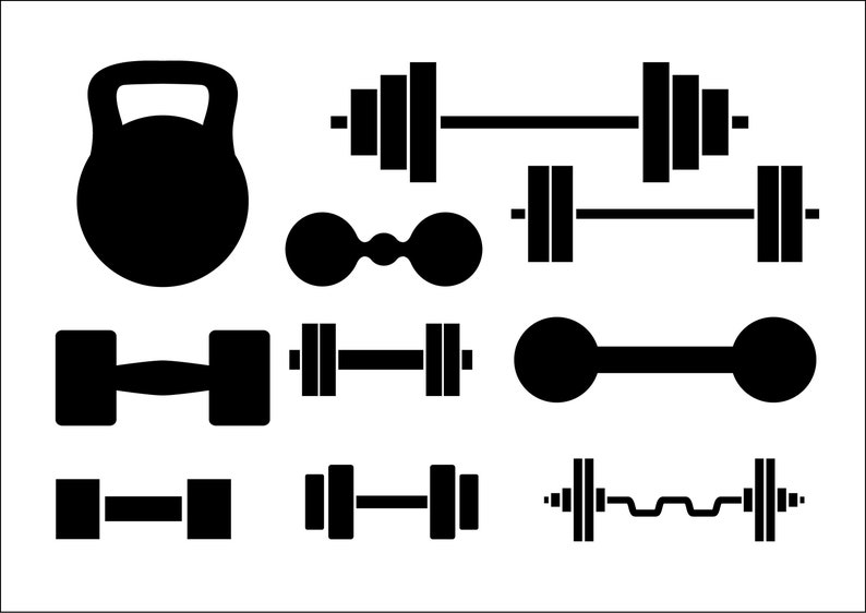 BARBELL BUNDLE SVG Barbell Svg Sport Svg Weightlifting Svg | Etsy