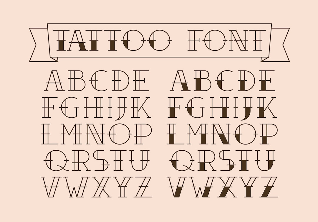 TATTOO FONT SVG, Instant Download, Tattoo Alphabet Svg, Tattoo Letters ...