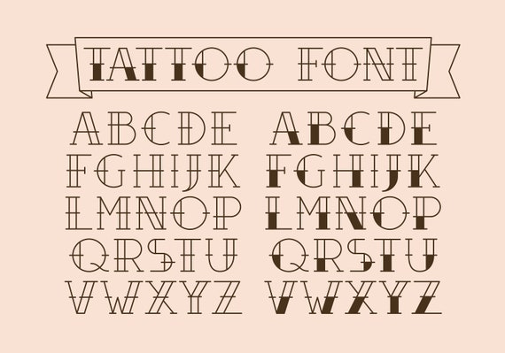 TATTOO FONT SVG Instant Download Tattoo Alphabet Svg Tattoo | Etsy