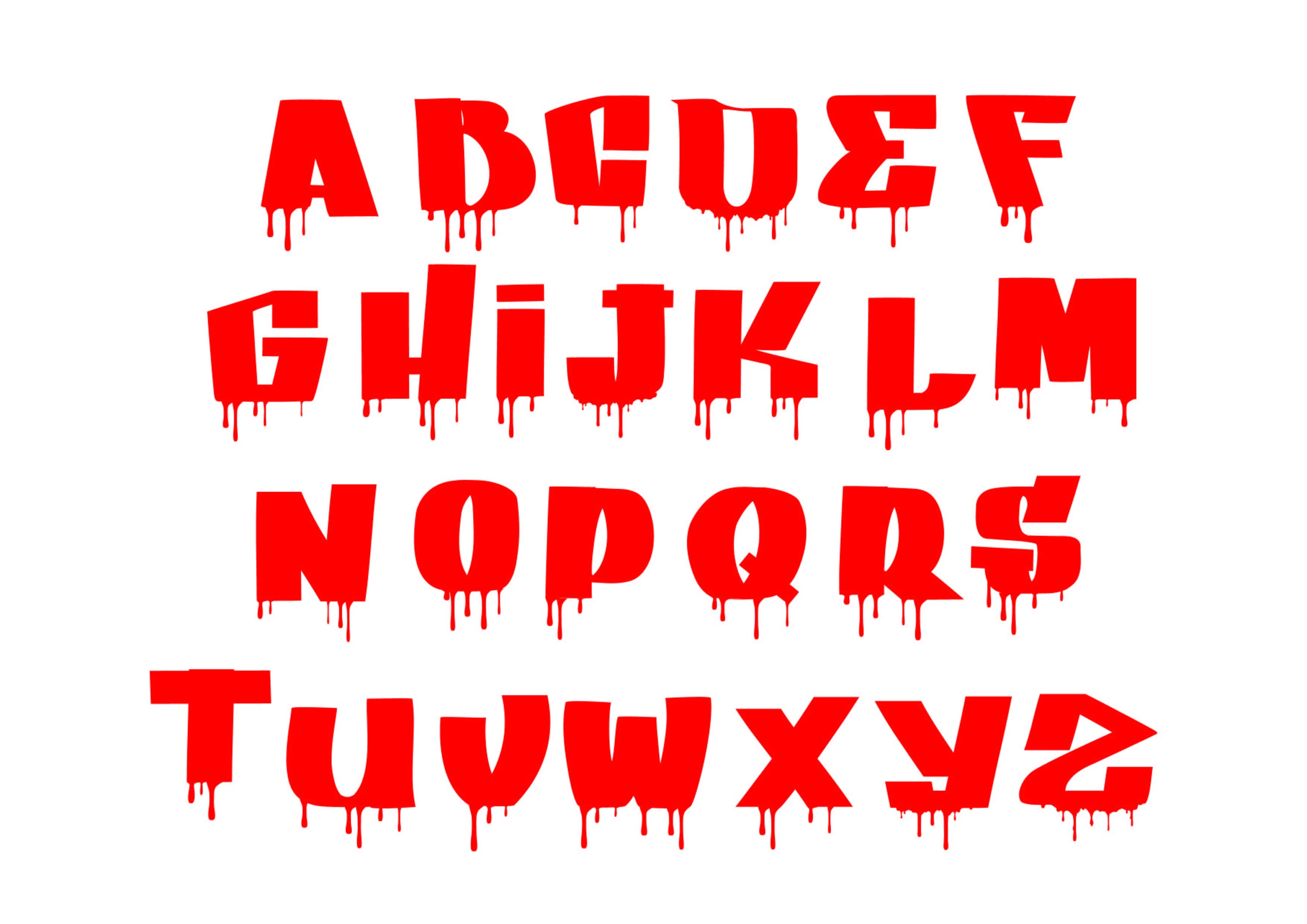 Blood Font Svg Alphabet Svg Clipart Font for Cricut - Etsy