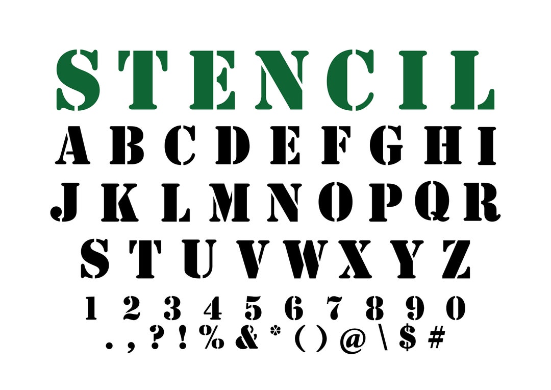 STENCIL FONT SVG, Stencil Alphabet Svg, Instant Download, Instant ...