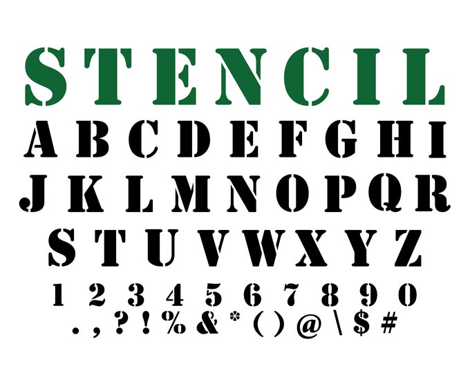 STENCIL FONT SVG, Stencil Alphabet Svg, Instant Download, Instant ...