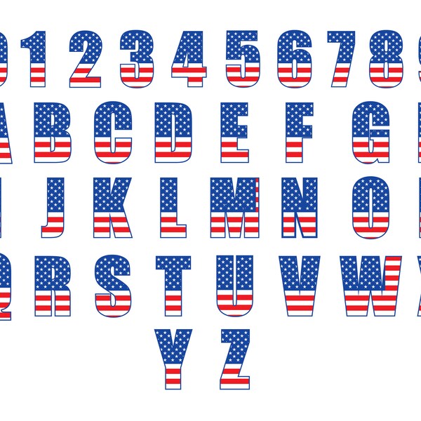 Us Flag Font - Etsy
