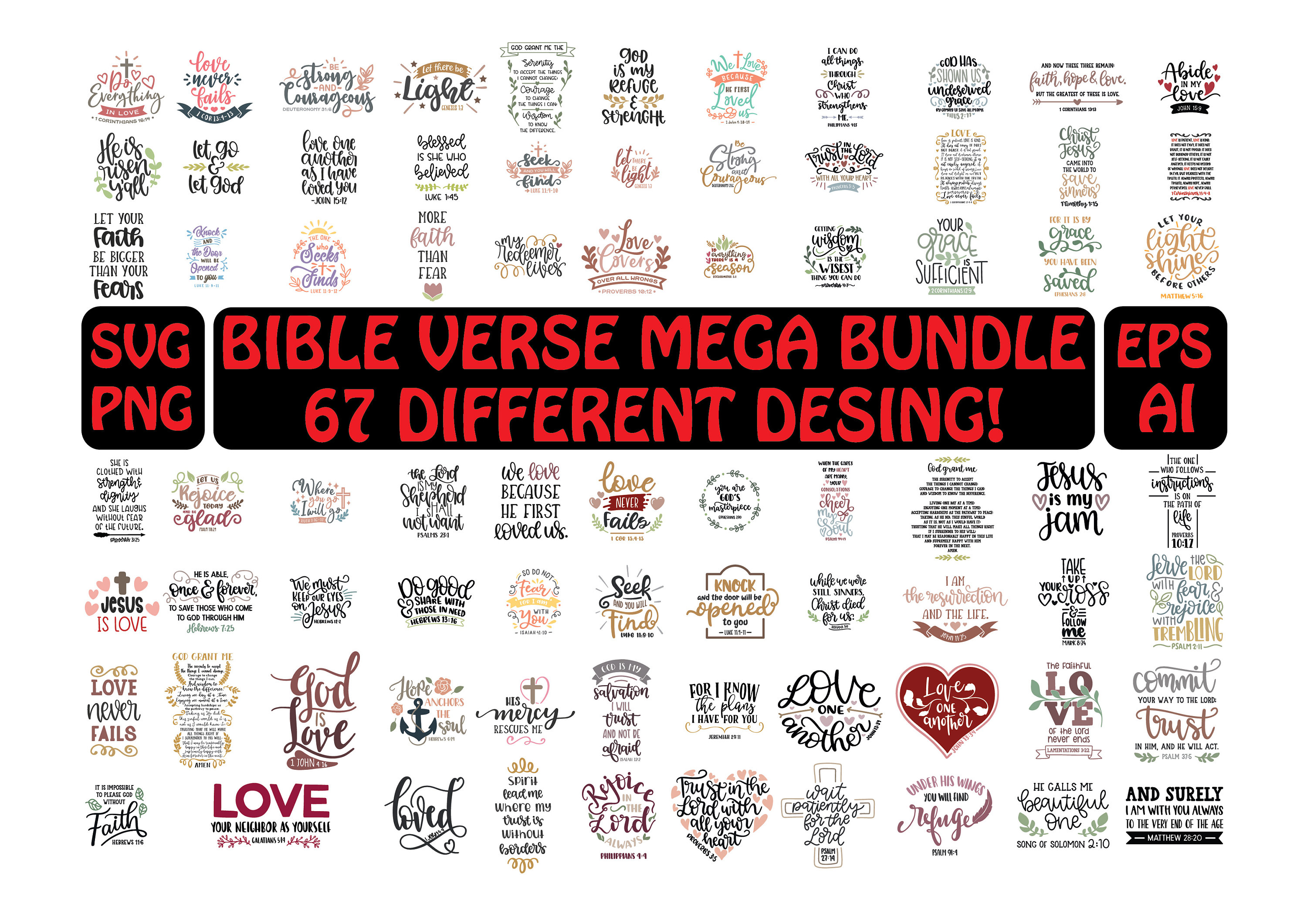 BIBLE VERSE SVG Christian Svg Christian Svg Bundle Faith - Etsy