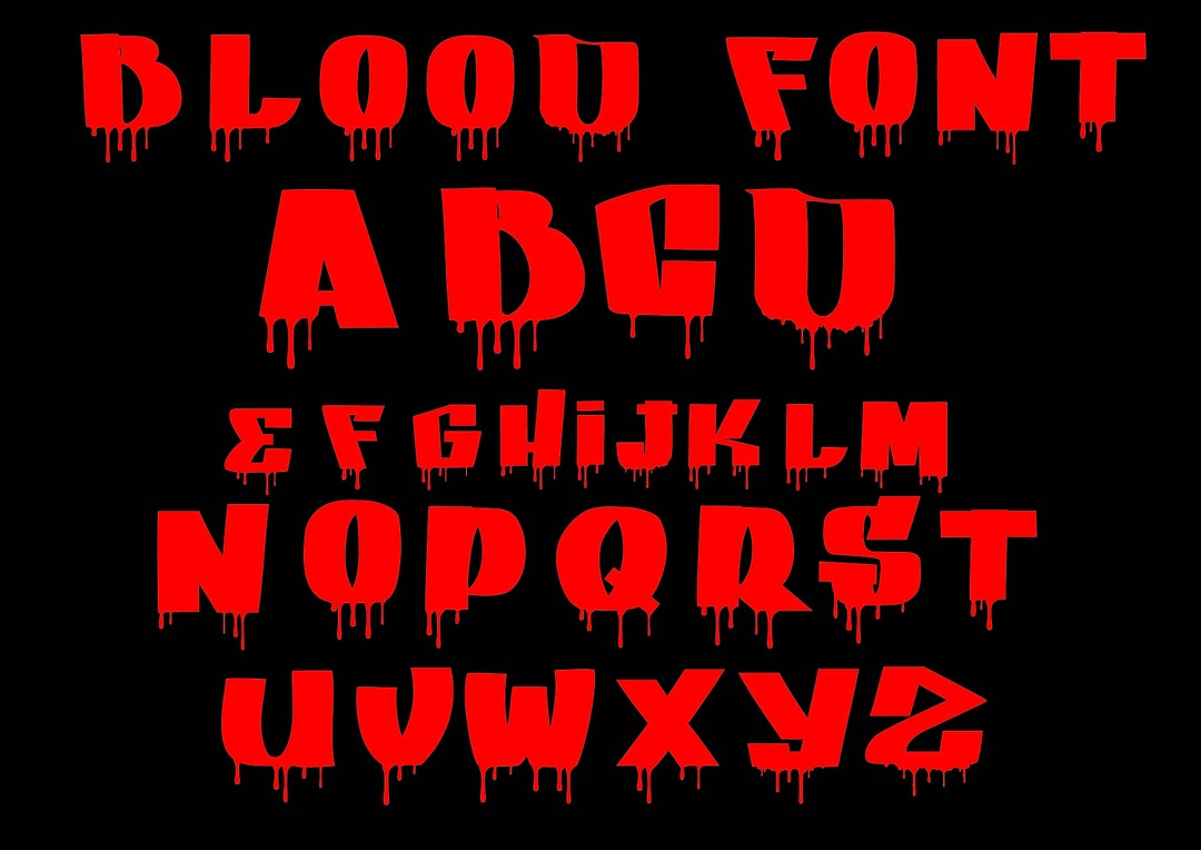 Blood Font Svg Alphabet Svg Clipart Font for Cricut - Etsy India