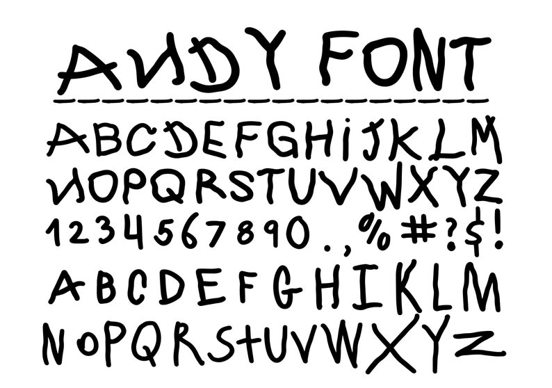 ANDY FONT SVG Digital Download Font Svg Andy Svg Alphabet - Etsy