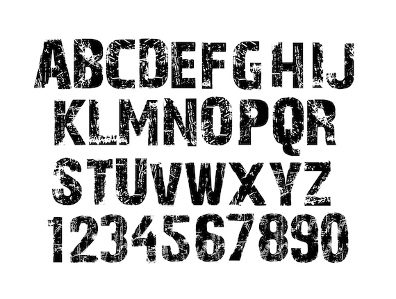 DISTRESSED FONT SVG Instant Download Distressed Alphabet - Etsy UK