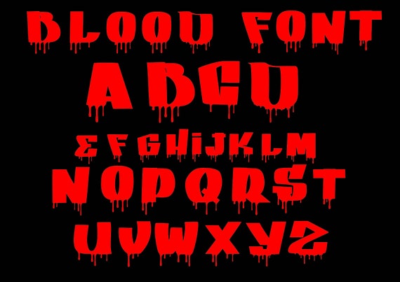 Blood Font Svg Alphabet Svg Clipart Font for Cricut | Etsy
