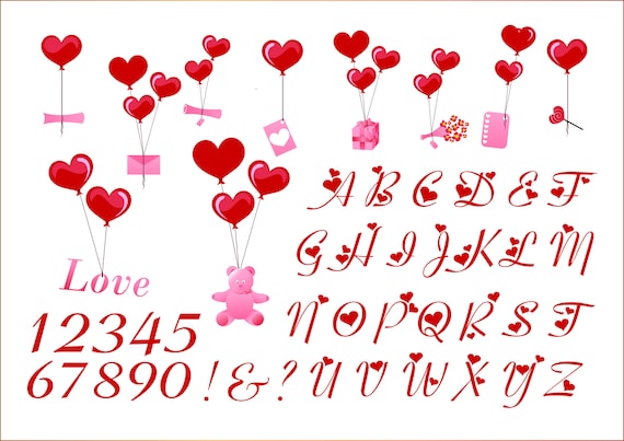 LOVE FONT SVG Silhouette Svg Handwritten Font Svg Heart | Etsy