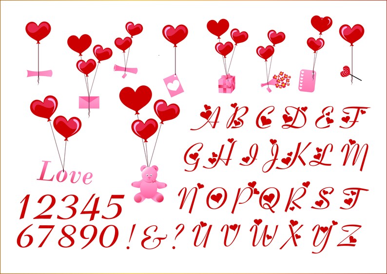 LOVE FONT SVG Silhouette Svg Handwritten Font Svg Heart | Etsy