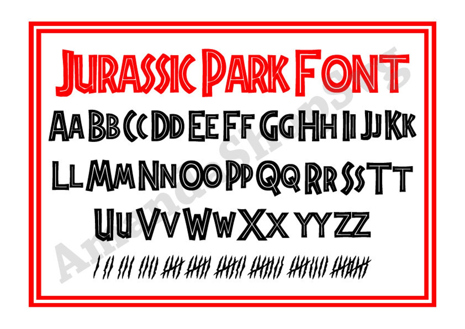 Jurassic Park Font SVG Jurassic Park Alphabet SVG Jurassic | Etsy Canada