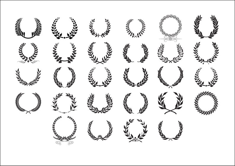 LAUREL WREATHS SVG Wreath Svg Bundle Laurel Svg Instant - Etsy