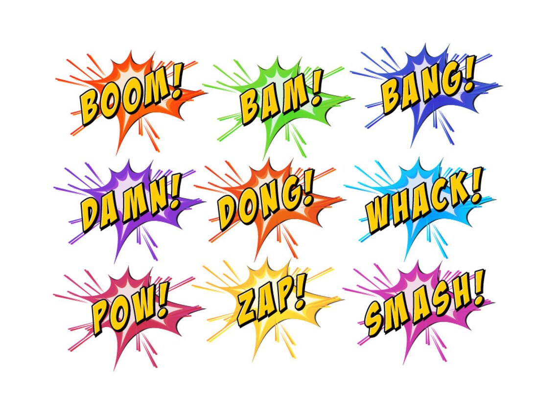 Boom SVG Bam SVG Bang SVG Instant Download Comic Balloon - Etsy