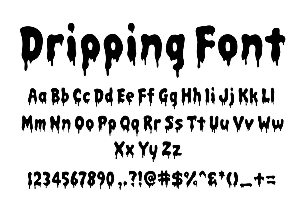 DRIPPING ALPHABET SVG, Instant Download, Dripping Letters Svg ...