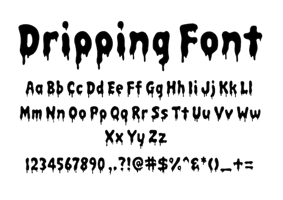 DRIPPING ALPHABET SVG Instant Download Dripping Letters Svg | Etsy