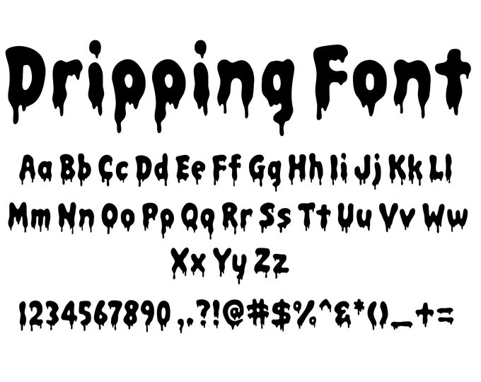 DRIPPING ALPHABET SVG, Instant Download, Dripping Letters Svg ...