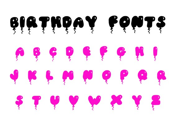 Birthday Fonts SVG Happy Font SVG Birthday Alphabet SVG | Etsy