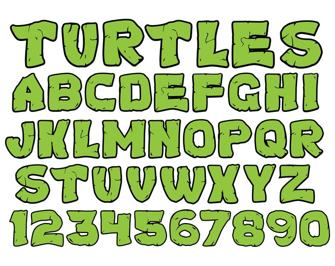 TURTLES FONT SVG, Turtles Alphabet Svg, Instant Download, Turtles Svg ...