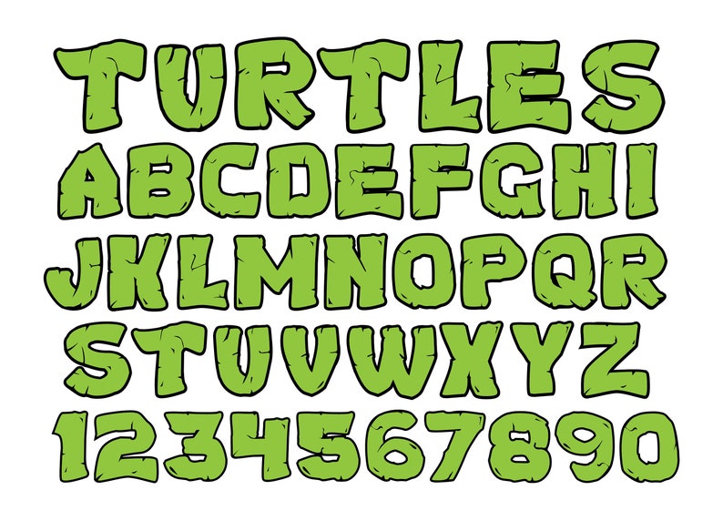 TURTLES FONT SVG Turtles Alphabet Svg Instant Download - Etsy