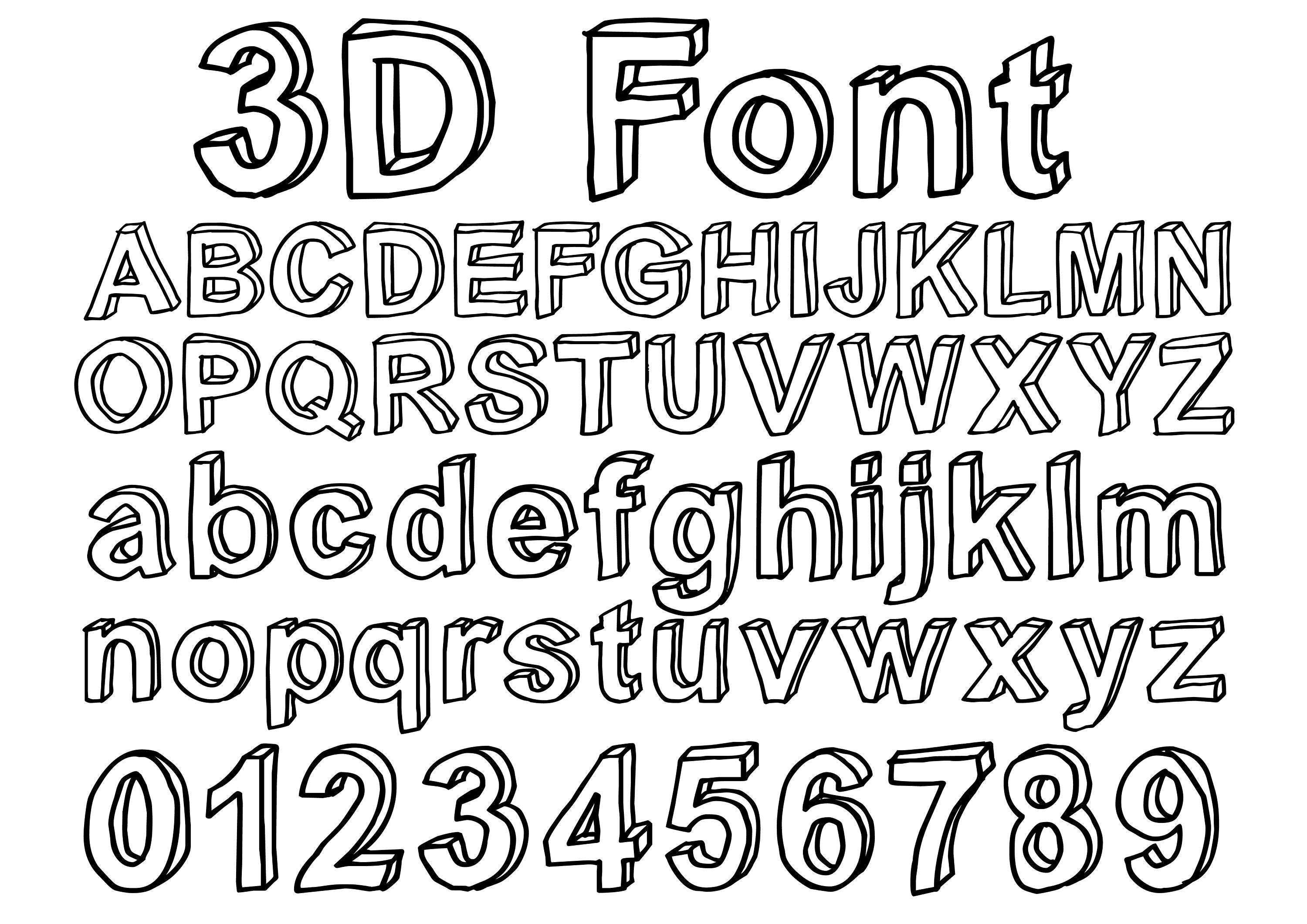 FONT 3D SVG Instant Download Alphabet Svg Digital Download - Etsy
