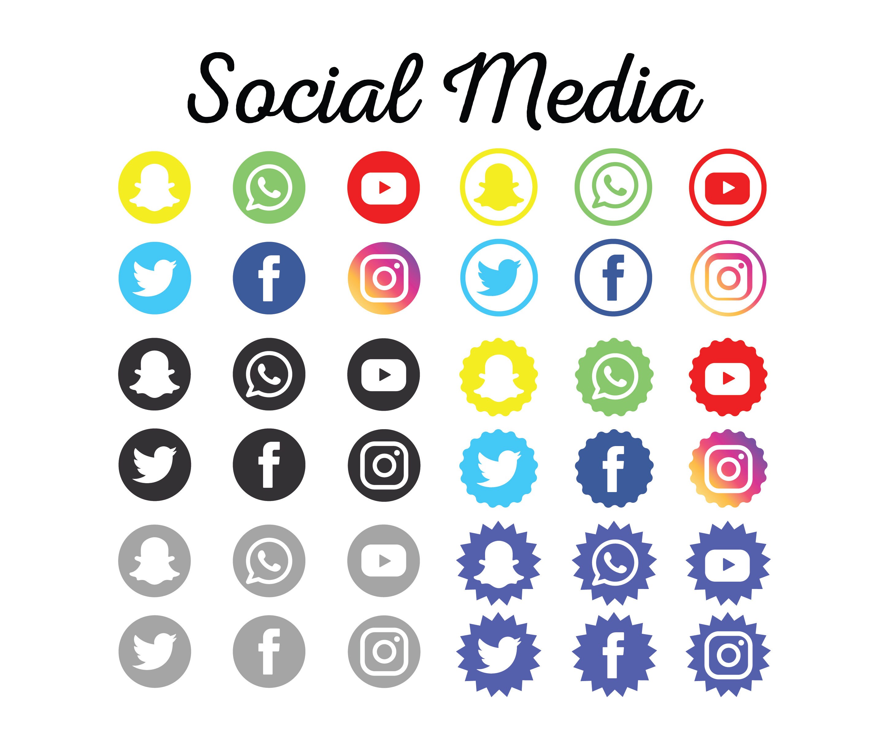 SOCIAL MEDIA SVG Social Media Png Social Media Icons Bundle - Etsy
