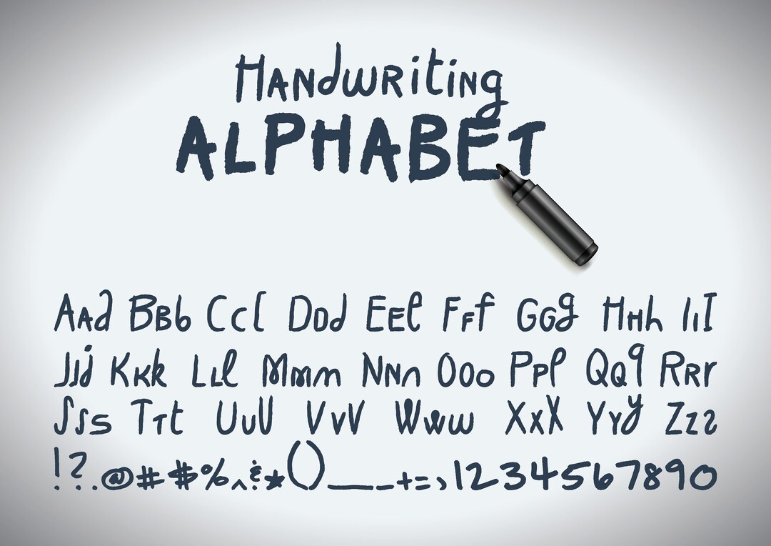 MARKER FONT SVG, Monogram Letters Cricut Silhouette, Marker Alphabet ...