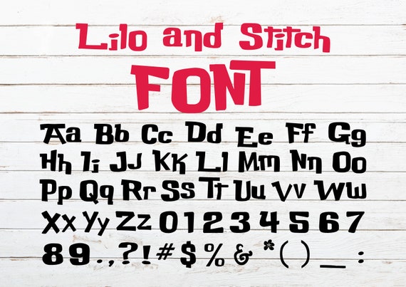 Lilo and Stitch FONT SVG Lilo and Stitch Alphabet SVG Lilo | Etsy Canada