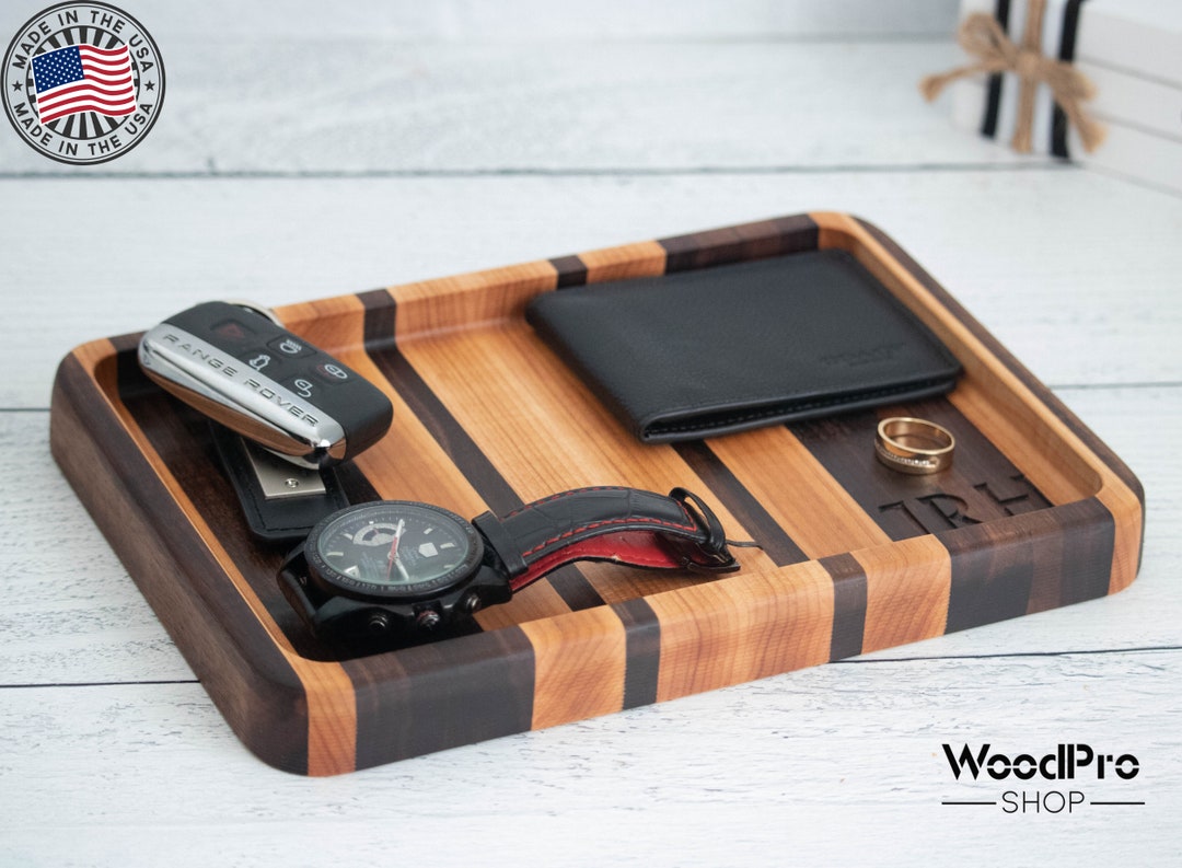 Personalized Wooden Catchall Tray EDC Desk Organizer Custom - Etsy
