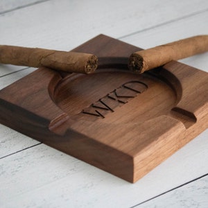 Handmade Wooden Cigar Ashtray, Custom Ashtray Gift for Men ...