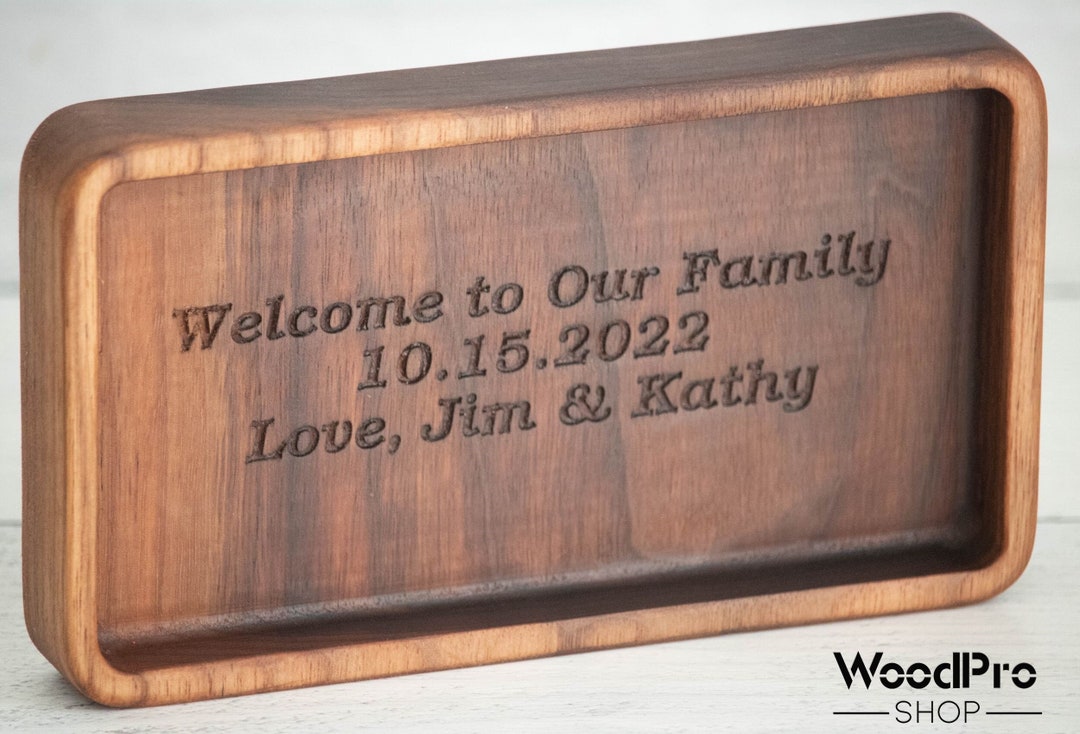 Engraved Wood Catch All Tray, Solid Wood Trinket Tray for Him, Future ...