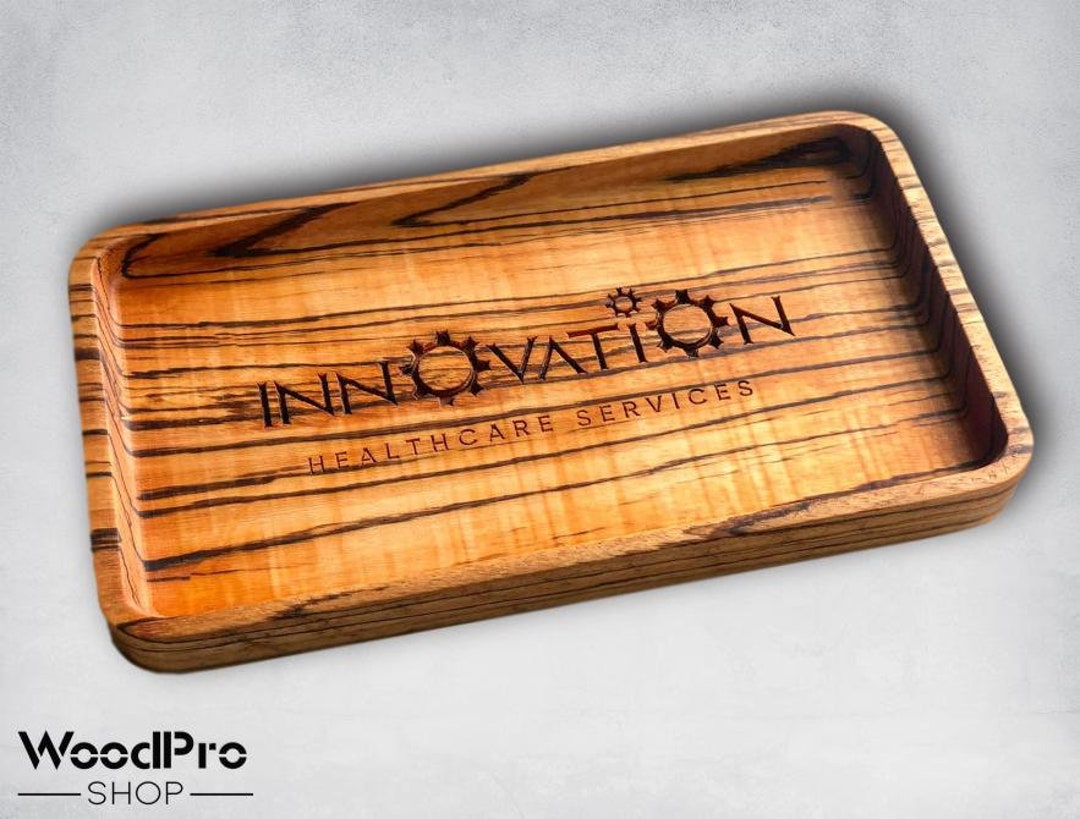 Valet Tray | Custom Wood Tray With Logo | Personalized Gift | Business ...