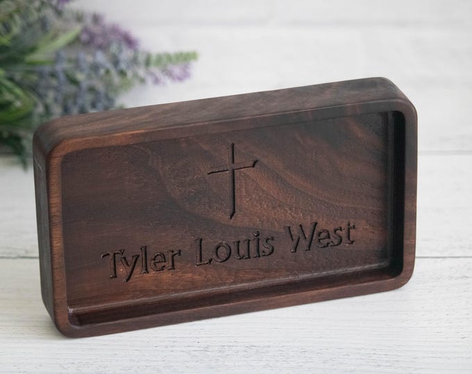 Personalized Engraved Catchall EDC Tray, Wooden Personalized Religious ...