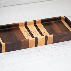 Wood Catchall Tray for Men, Mens Valet Tray, Personalized 60th Birthday ...