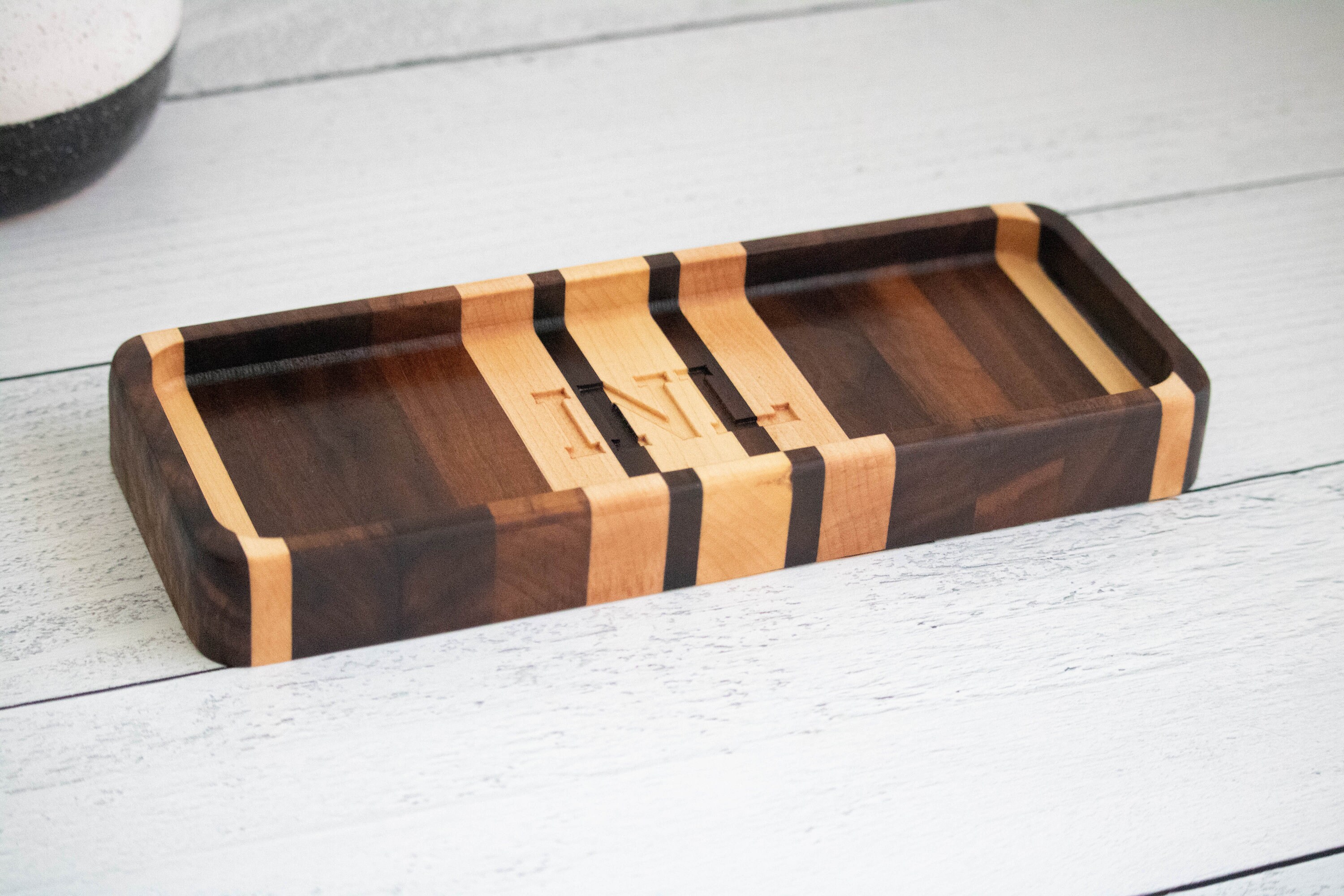 Wood Catchall Tray for Men, Mens Valet Tray, Personalized 60th Birthday ...