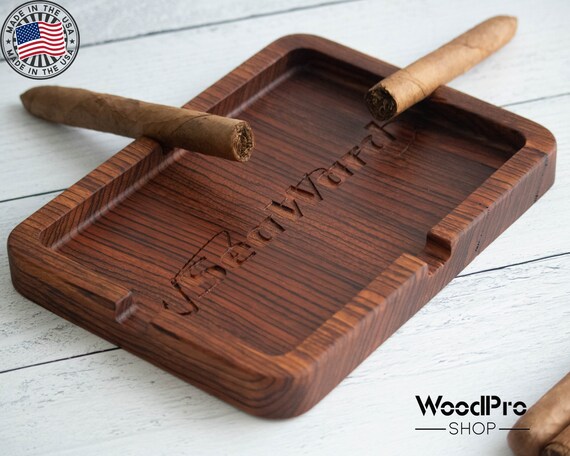 Custom Logo Design Wooden Personalized Cigar Ashtray Business - Etsy