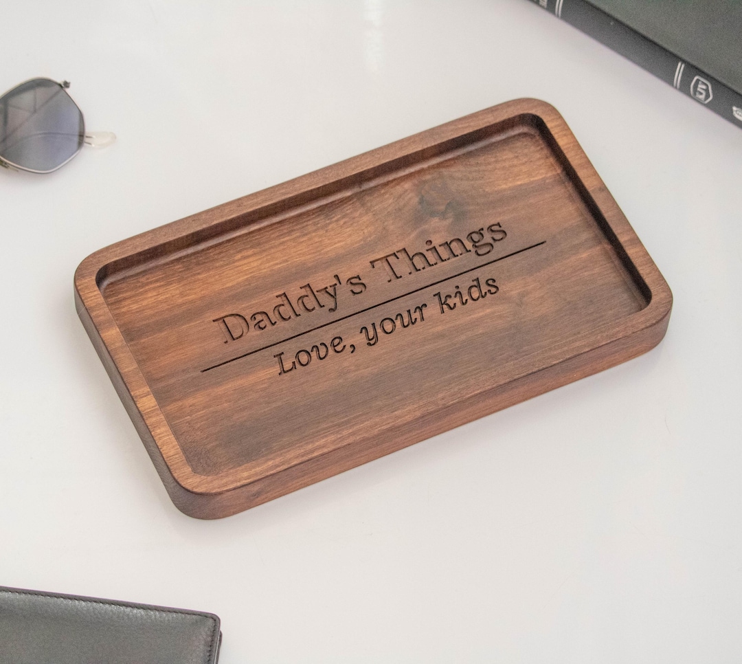 Personalized Daddy's Things Wooden Catchall Tray With Kids' Names ...