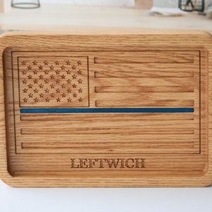 Engraved Police Officer Catchall Tray, American Flag Desk Organizer ...