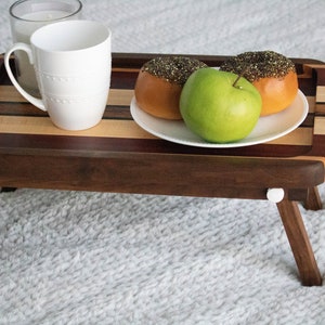 Breakfast Tray With Handles, Breakfast Tray With Dark Wood Folding Legs ...