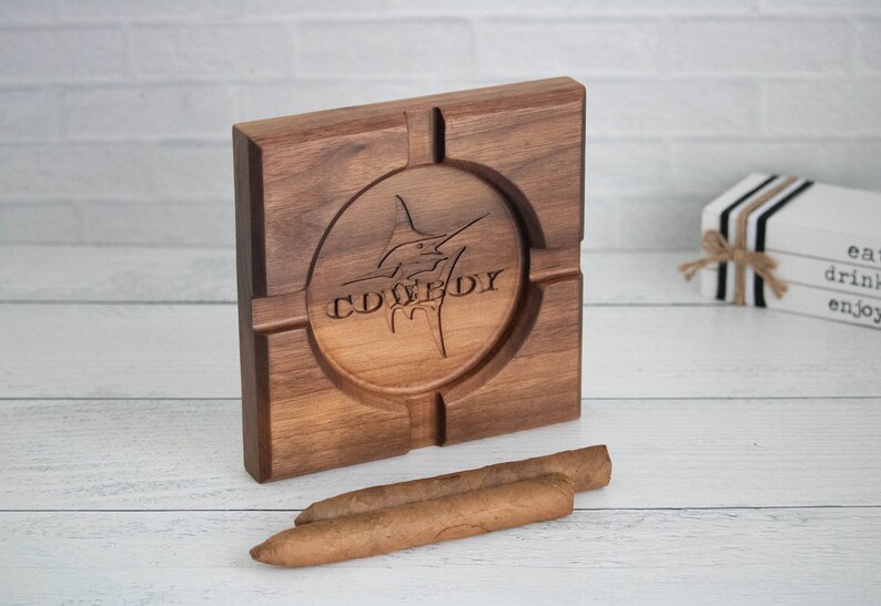 Handmade Wooden Cigar Ashtray, Custom Ashtray Gift for Men ...