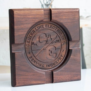 Personalized Wooden Cigar Ashtray With Custom Business Logo, Corporate ...