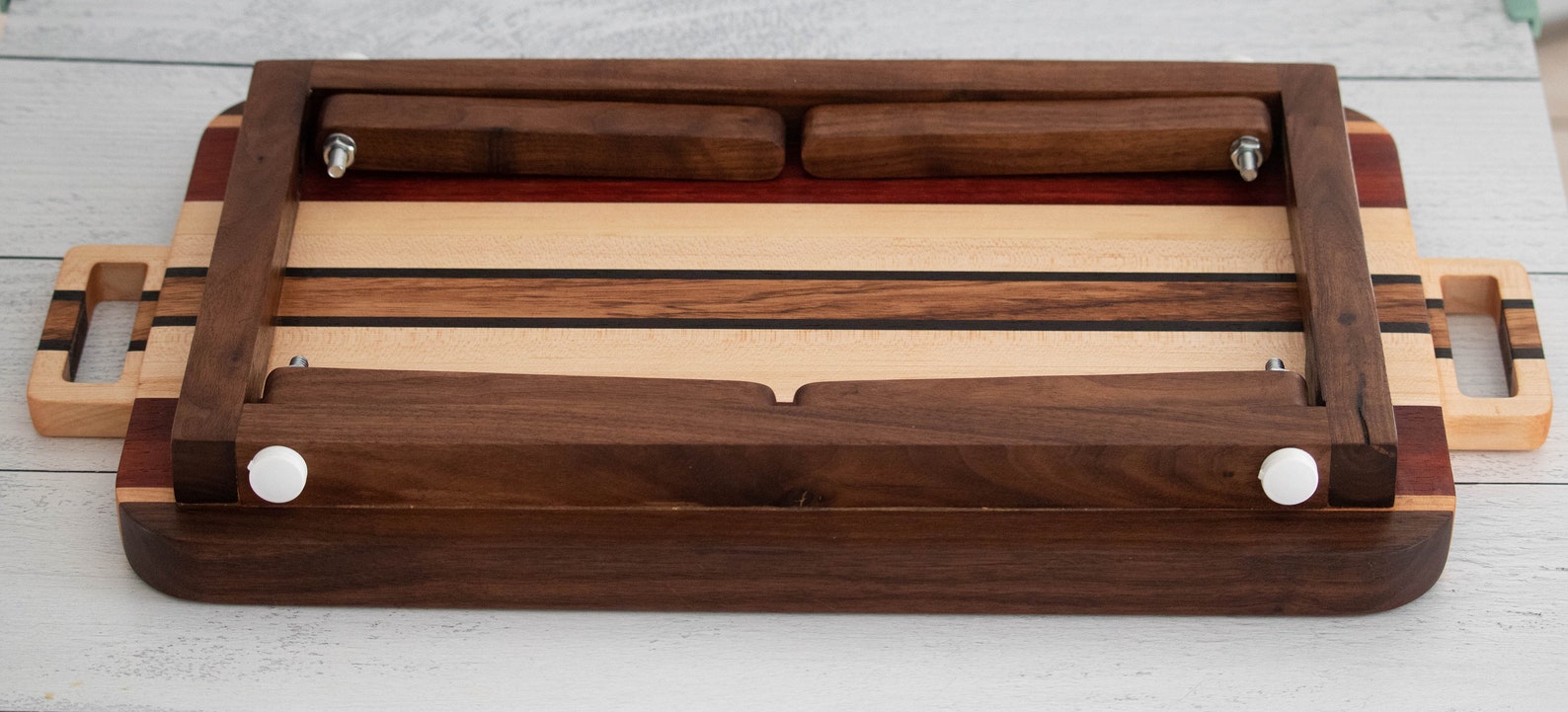 Breakfast Tray With Handles, Breakfast Tray With Dark Wood Folding Legs ...
