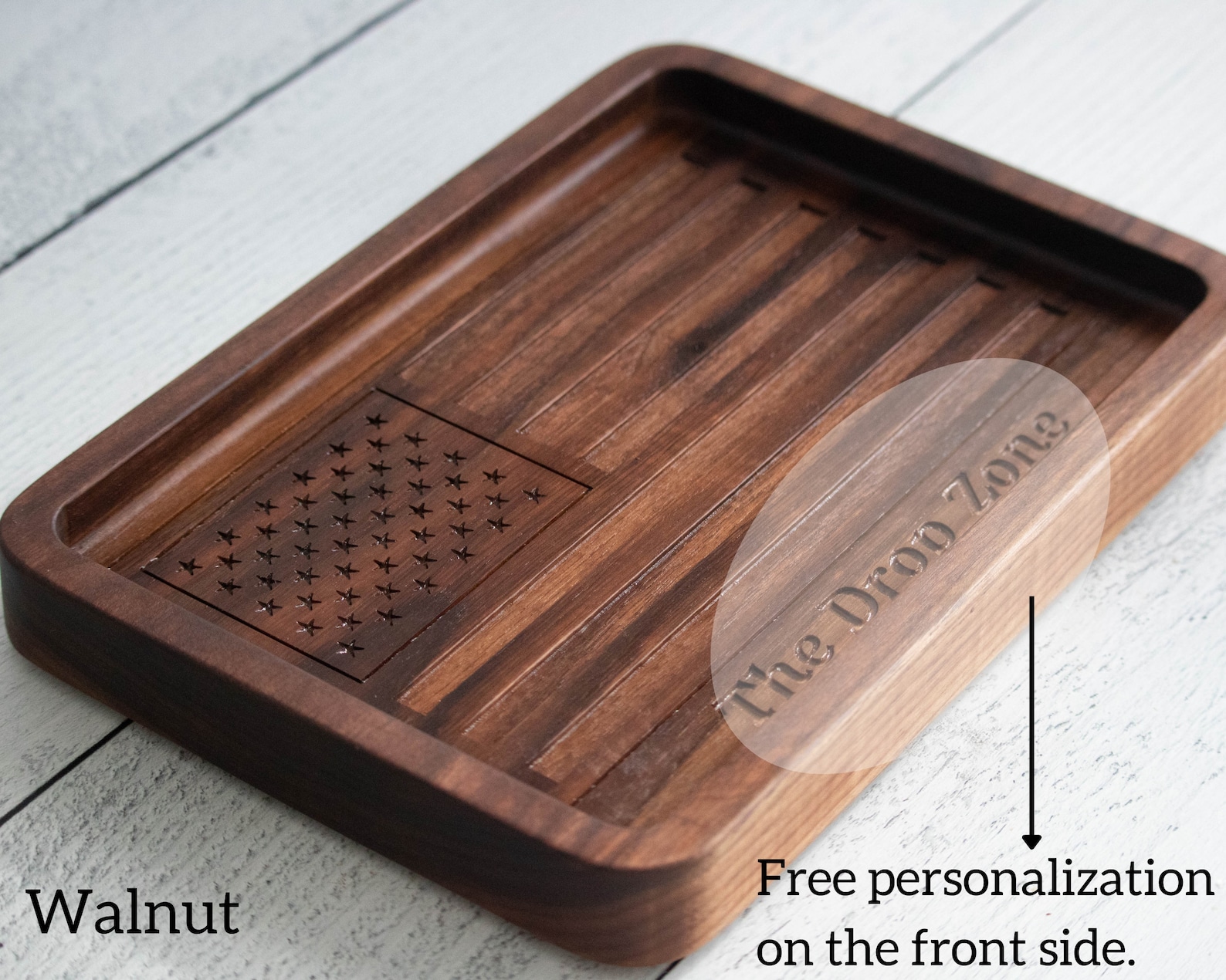 Personalized Wooden Valet Tray, Custom Catchall Tray, Wooden Desk ...