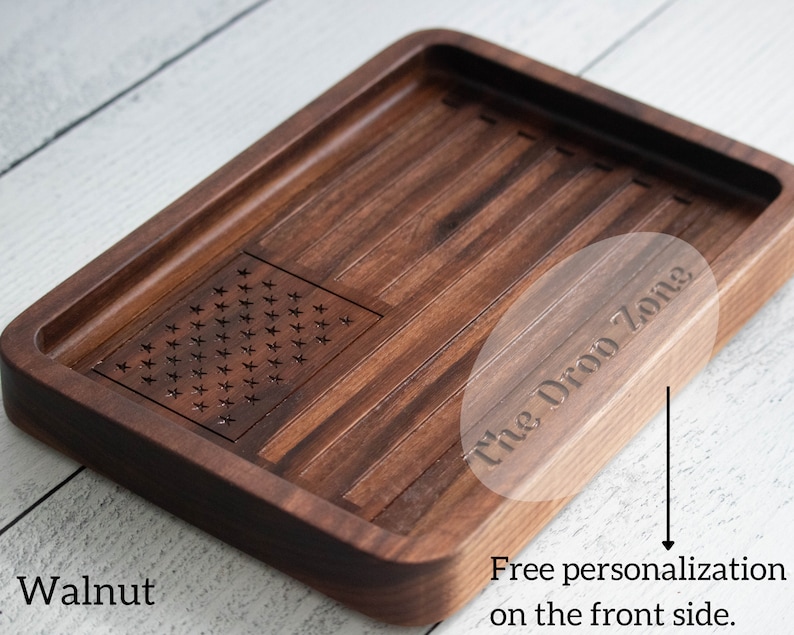 Personalized Wooden Valet Tray, Custom Catchall Tray, Wooden Desk ...