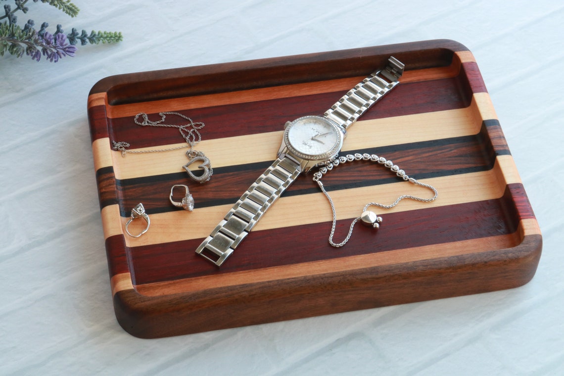 Wood Catch All Tray for Him Wood Valet Tray Personalized Catchall Tray ...