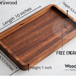 Personalized Wooden Desk Tray, EDC Key Tray Walnut Maple, Handmade ...